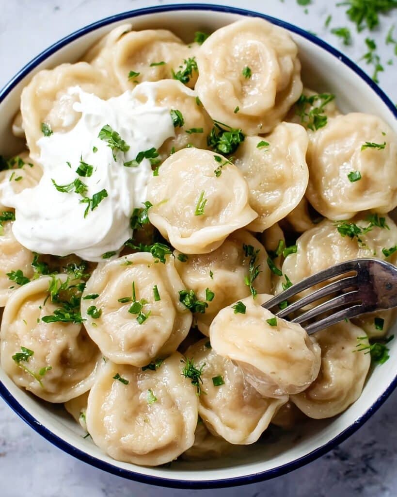 Traditional Pelmeni with Homemade Dough and Meat Filling