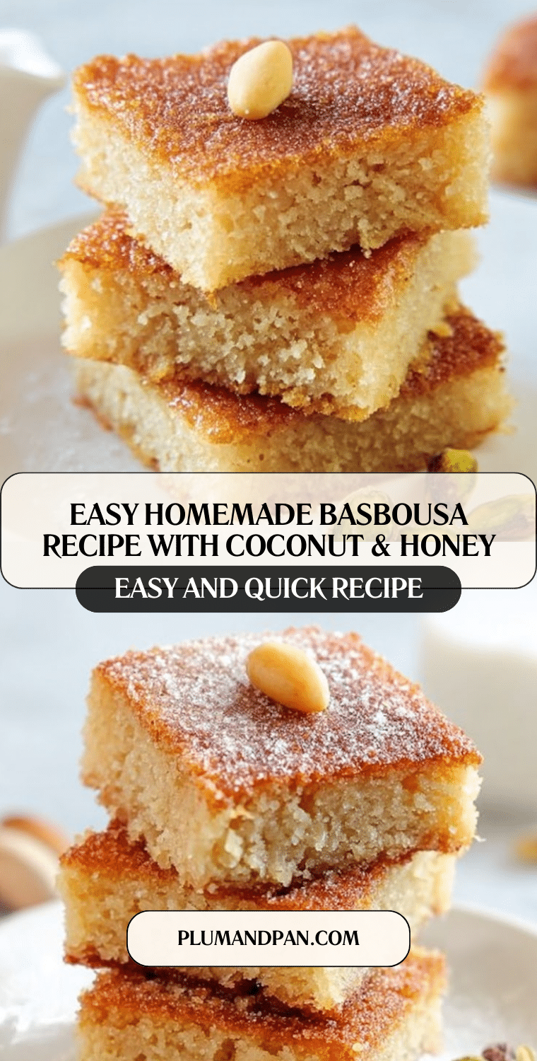 Basbousa: Irresistible Middle Eastern Semolina Cake with Coconut & Honey